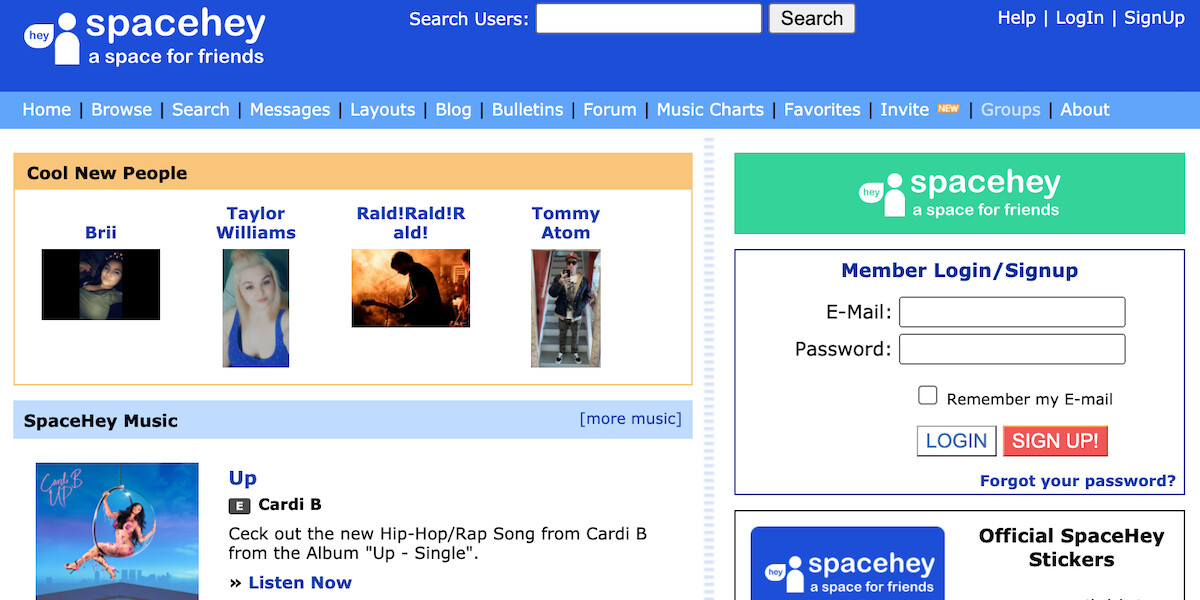 Pamiętacie MySpace? Pewien 18-latek stworzył własną wersję ...
